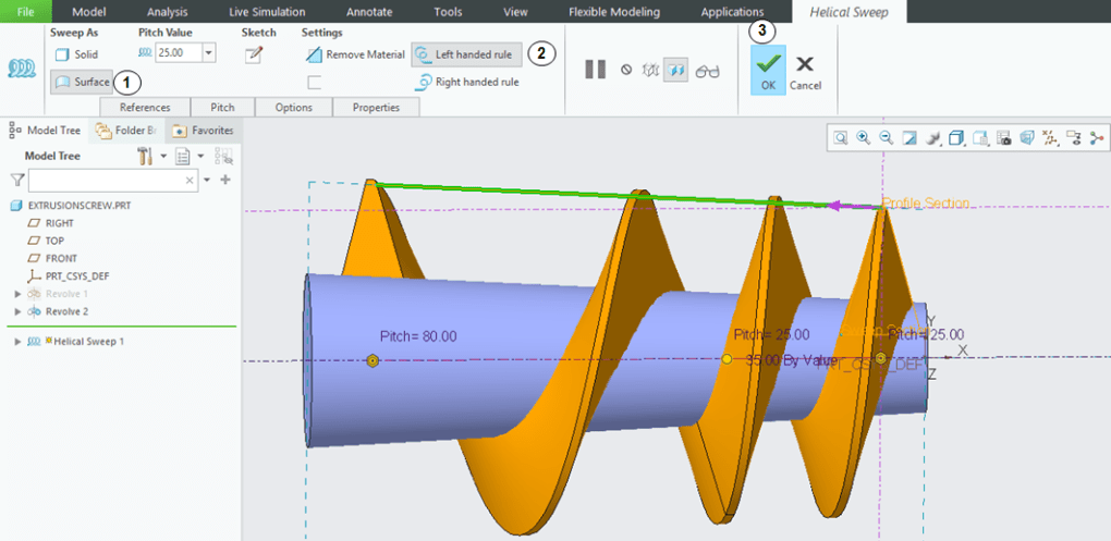 CREO PARAMETRIC 6.0 – PART DESIGN_Extrusion screw design – Computer Aided Design & The 118 Elements