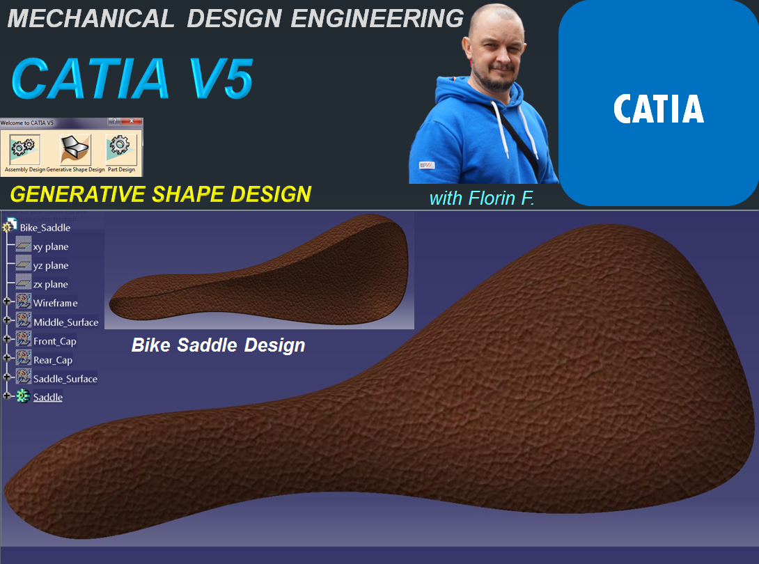 CATIA V5 – GENERATIVE SHAPE DESIGN – Bike saddle design – Computer ...